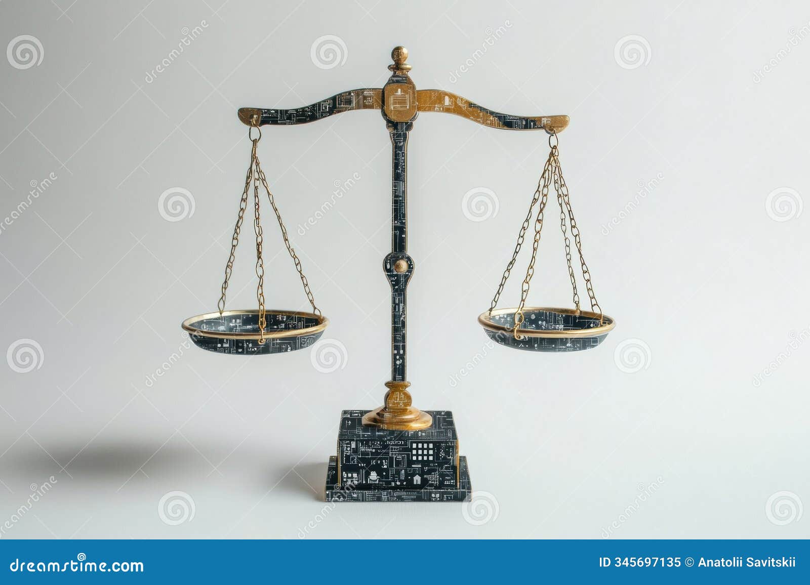 This Balance Scale Features Artistic Details and is Positioned on a ...