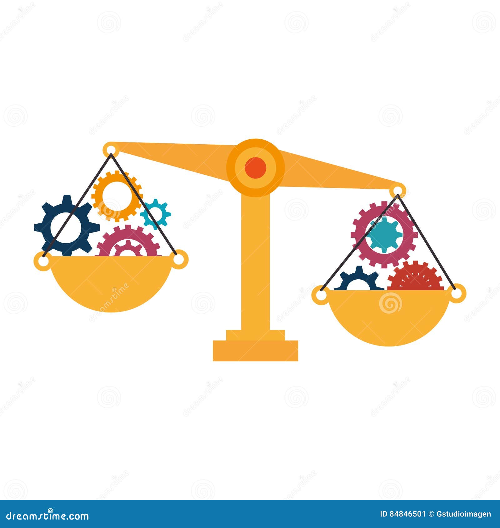 Balance scale with gears stock illustration. Illustration of gear ...