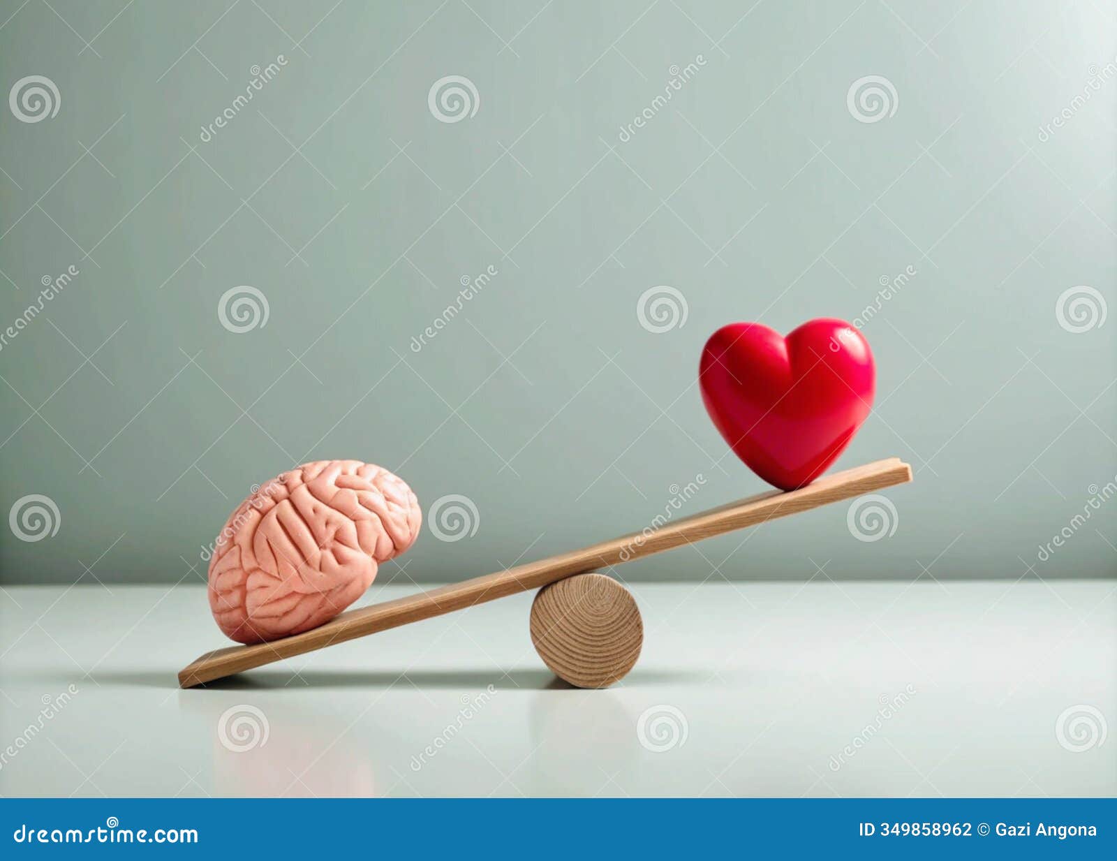 Balance Scale with Heart and Brain Generative Ai Stock Illustration ...