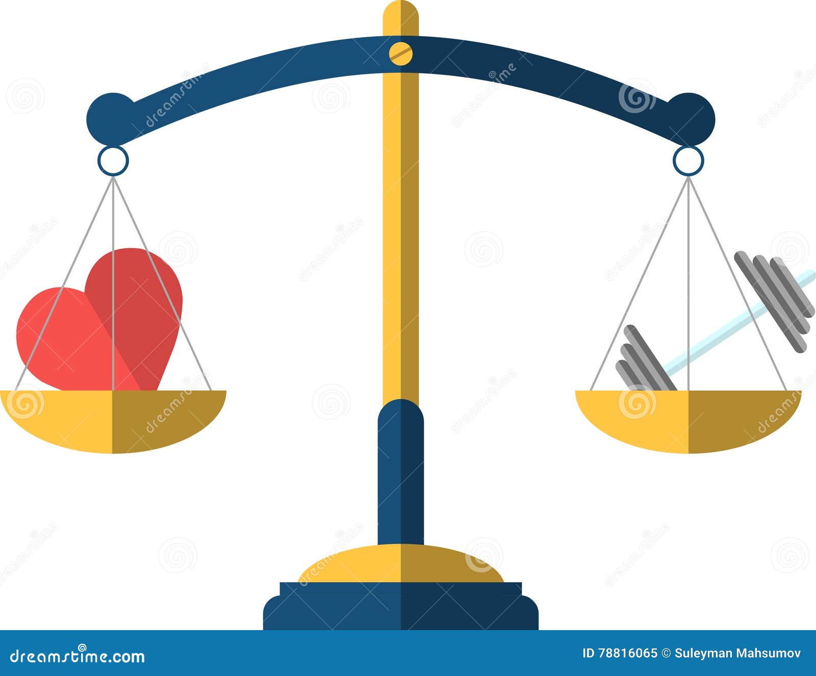 Balance Scale with Heart and Dumbbell Icon Stock Vector - Illustration ...