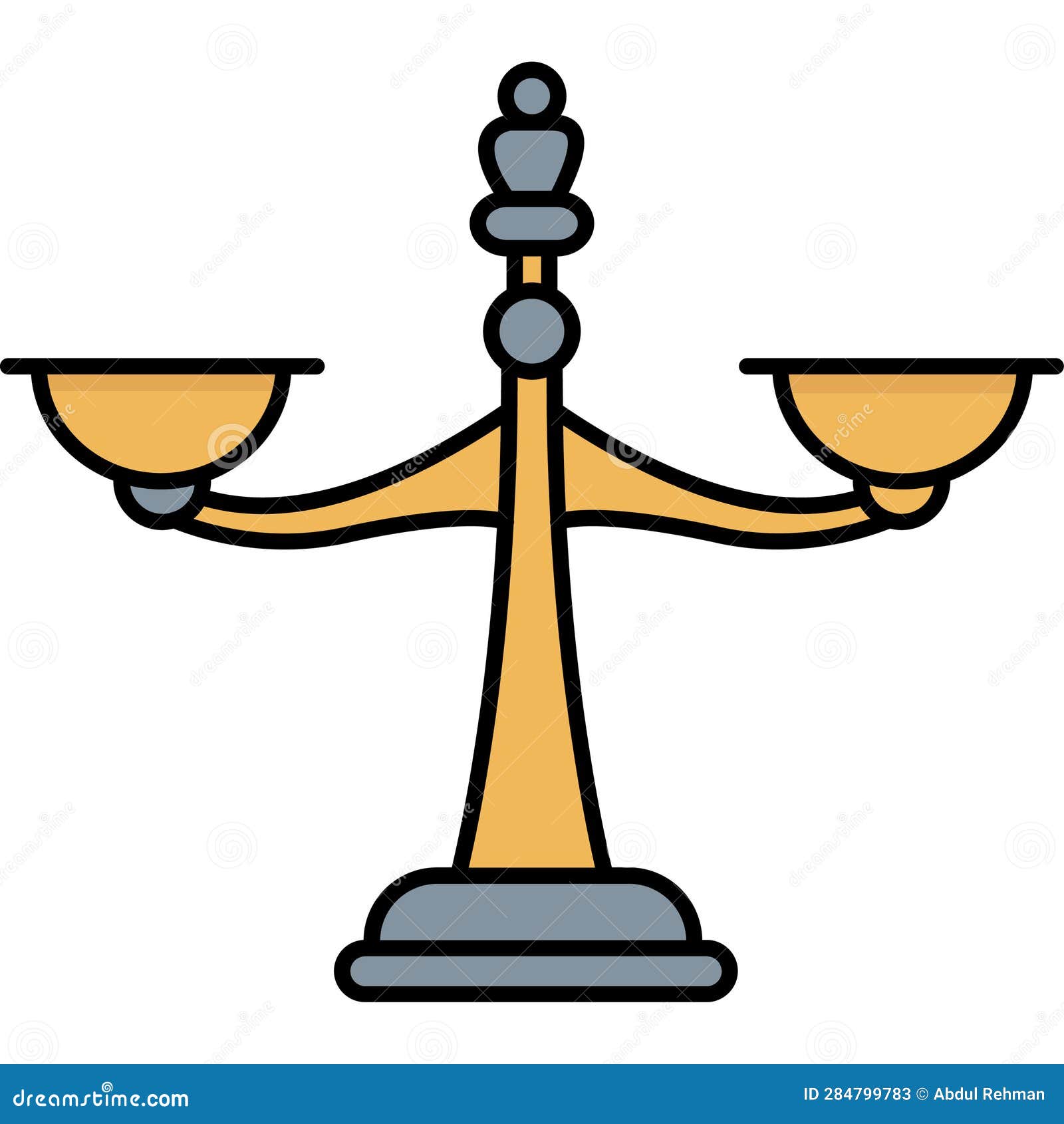 Balance Scale Outline with Colours Fill Vector Icon that Can Easily ...