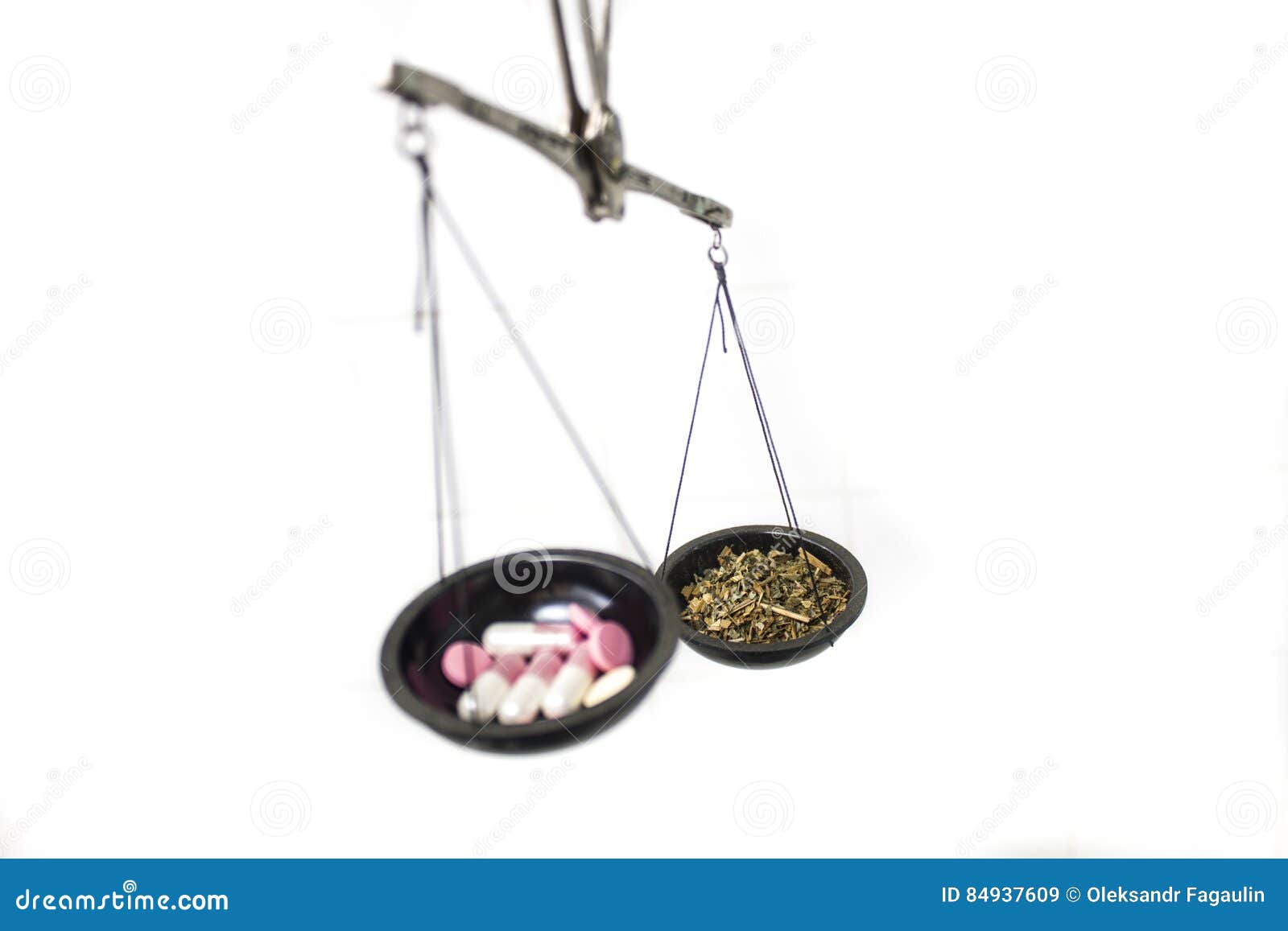 Balance Scale with Pills and Herbs Stock Image - Image of choice ...