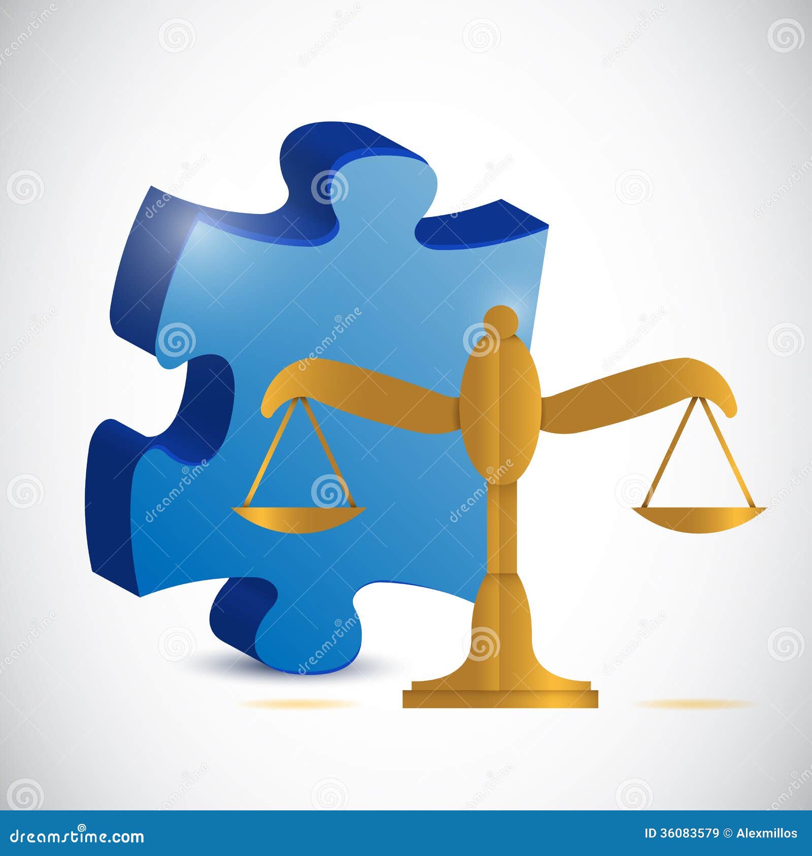 Balance Scale And Puzzle Piece Illustration Royalty-Free Cartoon ...