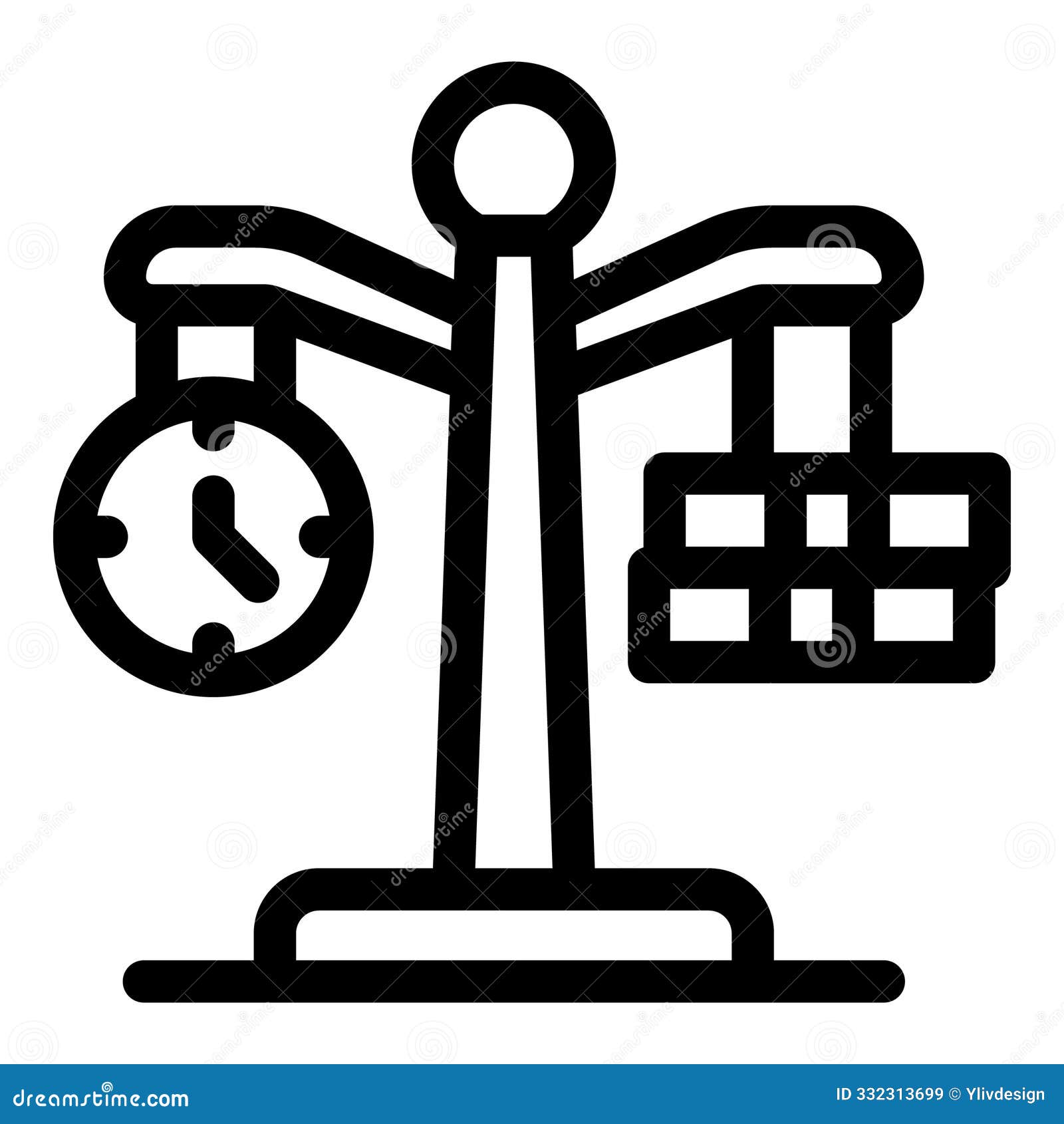 Balance Scale Weighing Time Against Money Representing Work Life ...