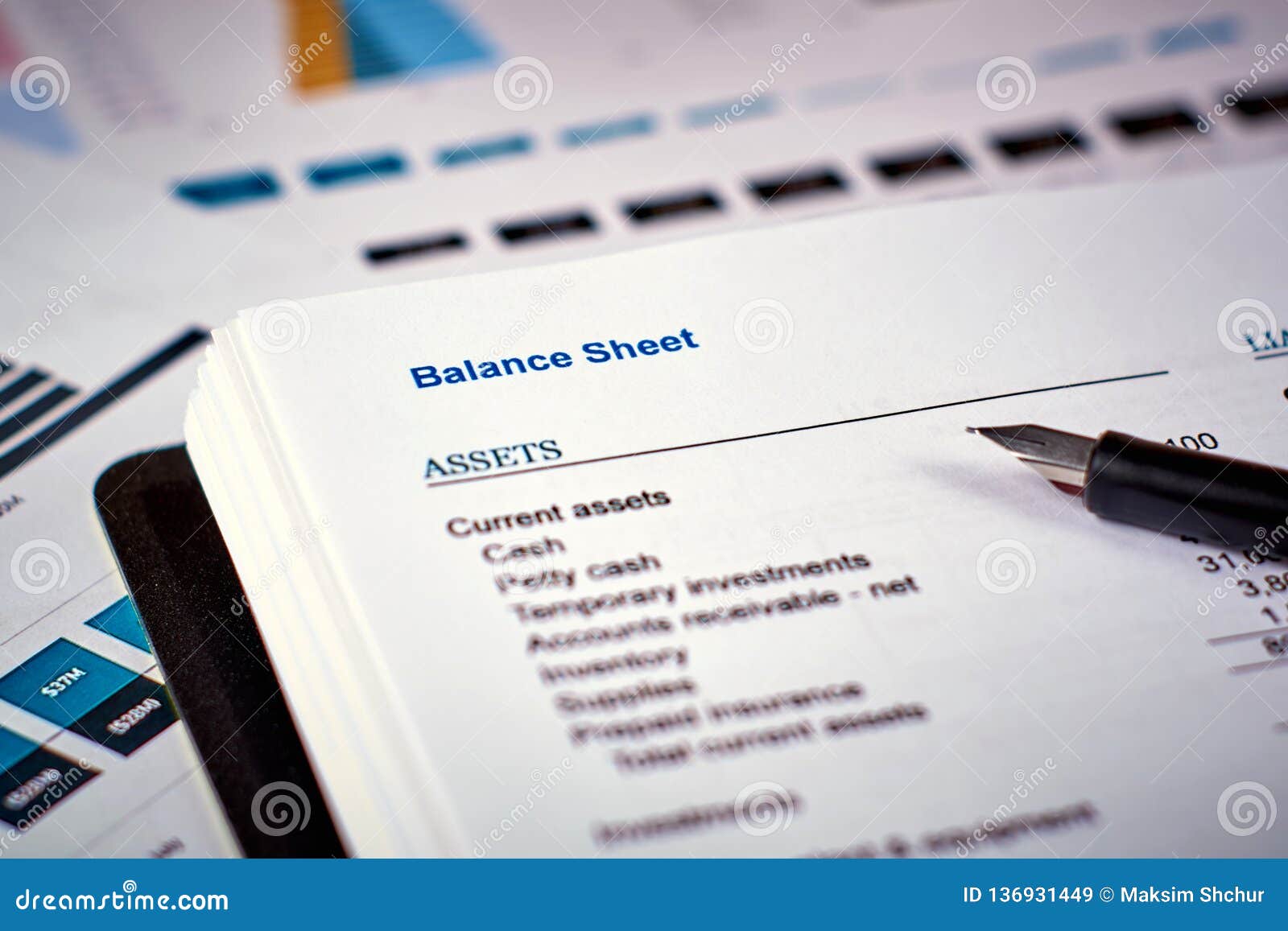 Balance sheet stock image. Image of number, document - 136931449