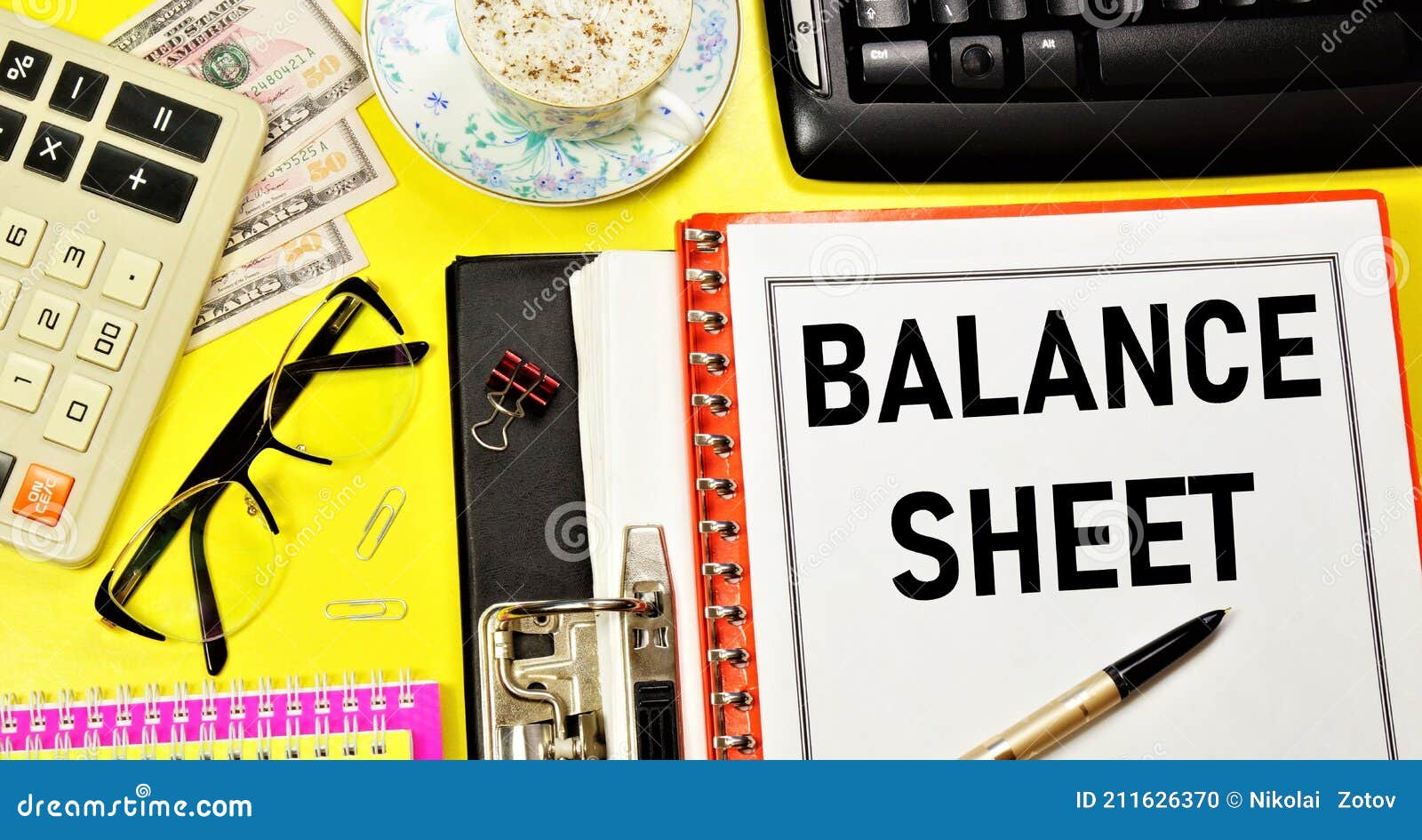Balance Sheet. Text Label in the Document Stock Photo - Image of ...