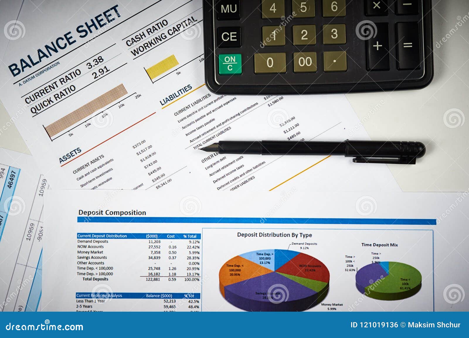 Balance sheet and diagram stock photo. Image of accountant - 121019136