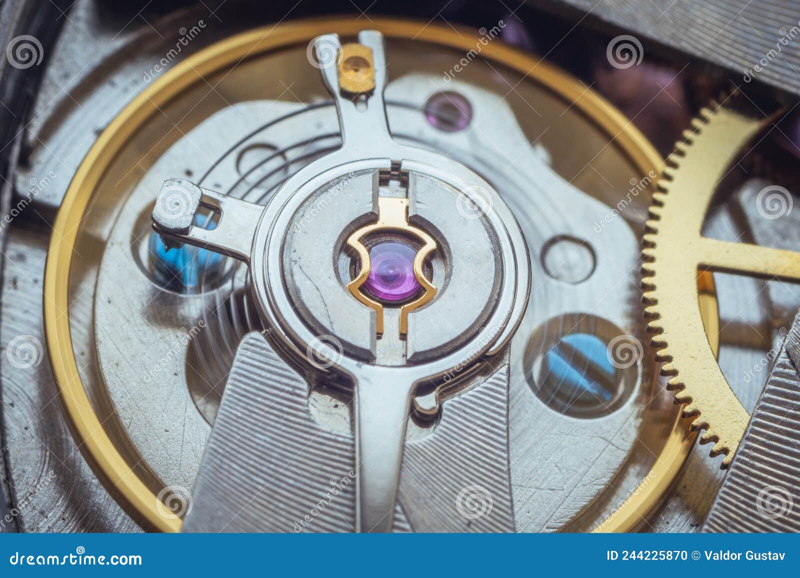 Balance and Spring on Mechanical Watch Movement Stock Photo - Image of ...