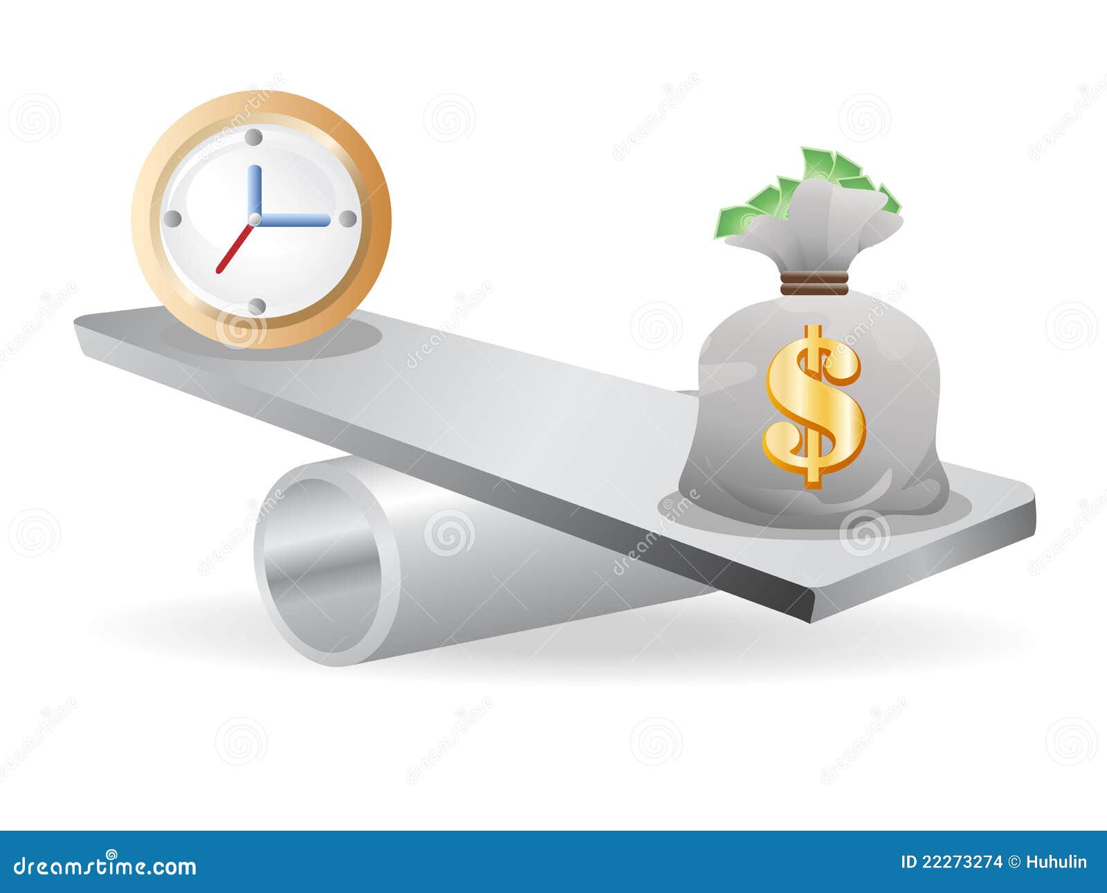 Balance between Time and Money Stock Vector - Illustration of axiom ...