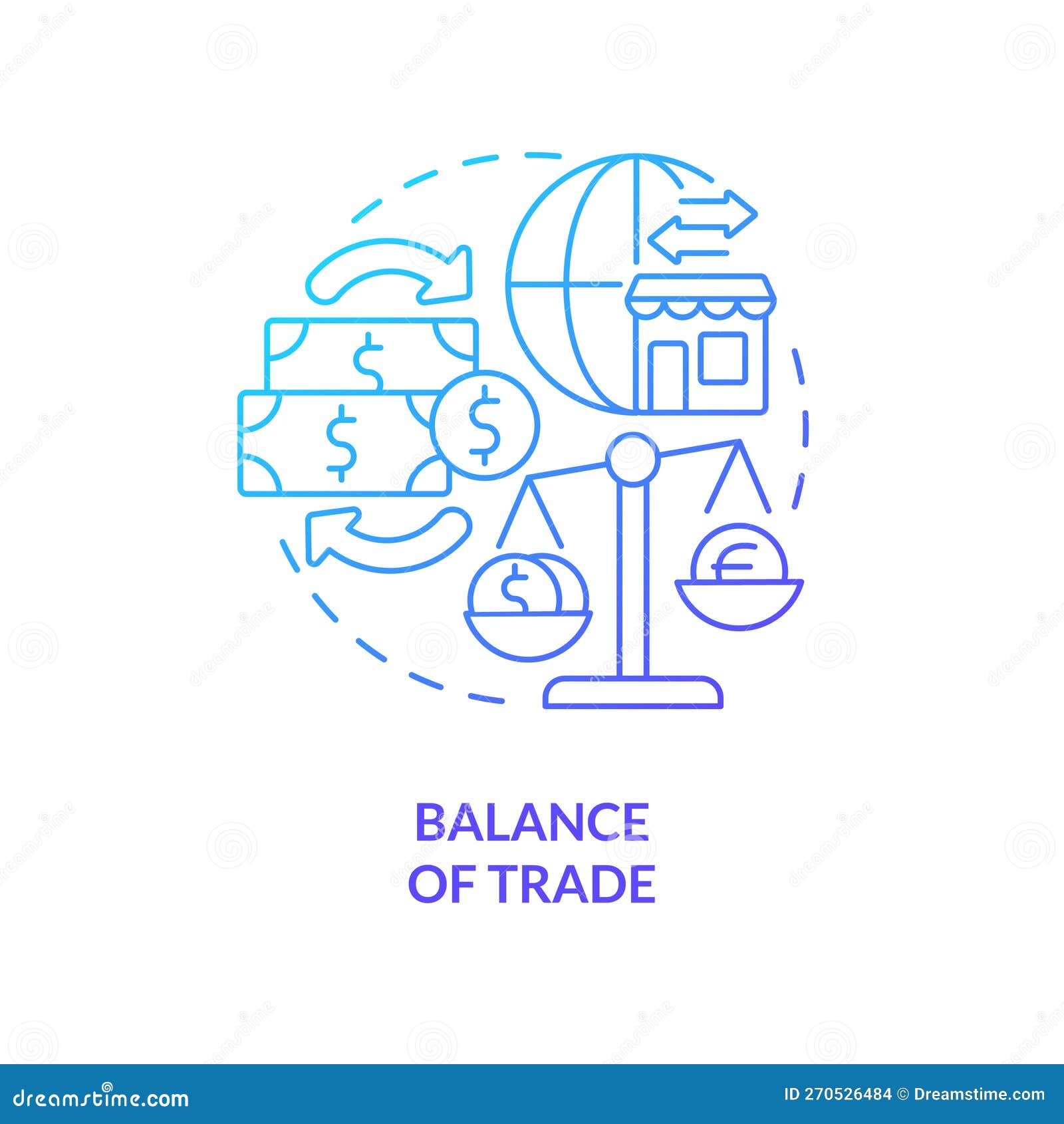 Balance of Trade Blue Gradient Concept Icon Stock Illustration ...