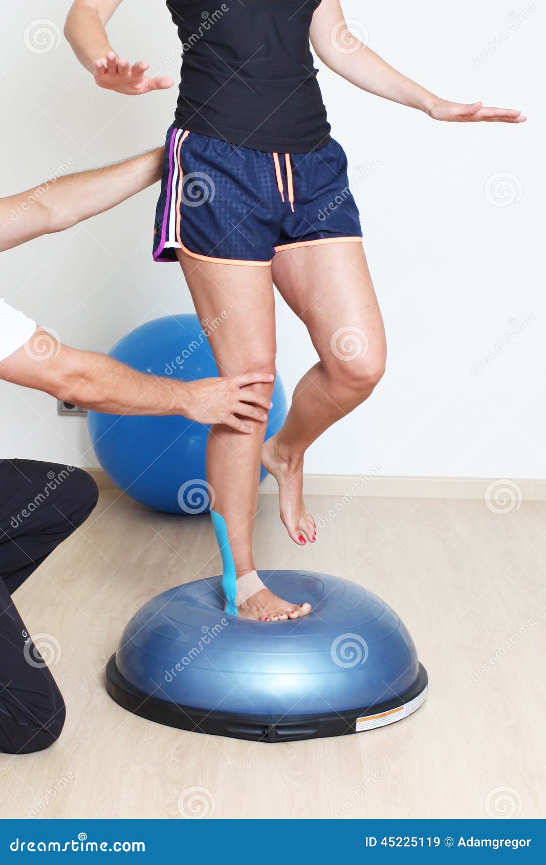Balance Training on Platform with Coach Stock Image - Image of coach ...