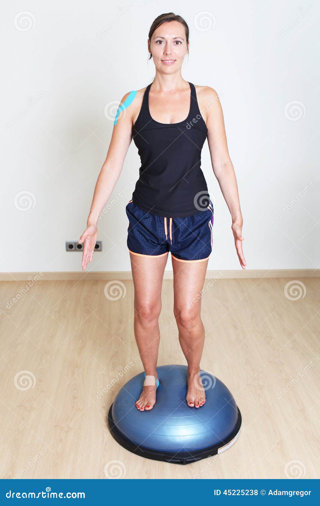 Balance Training on Platform Stock Photo - Image of fitness ...