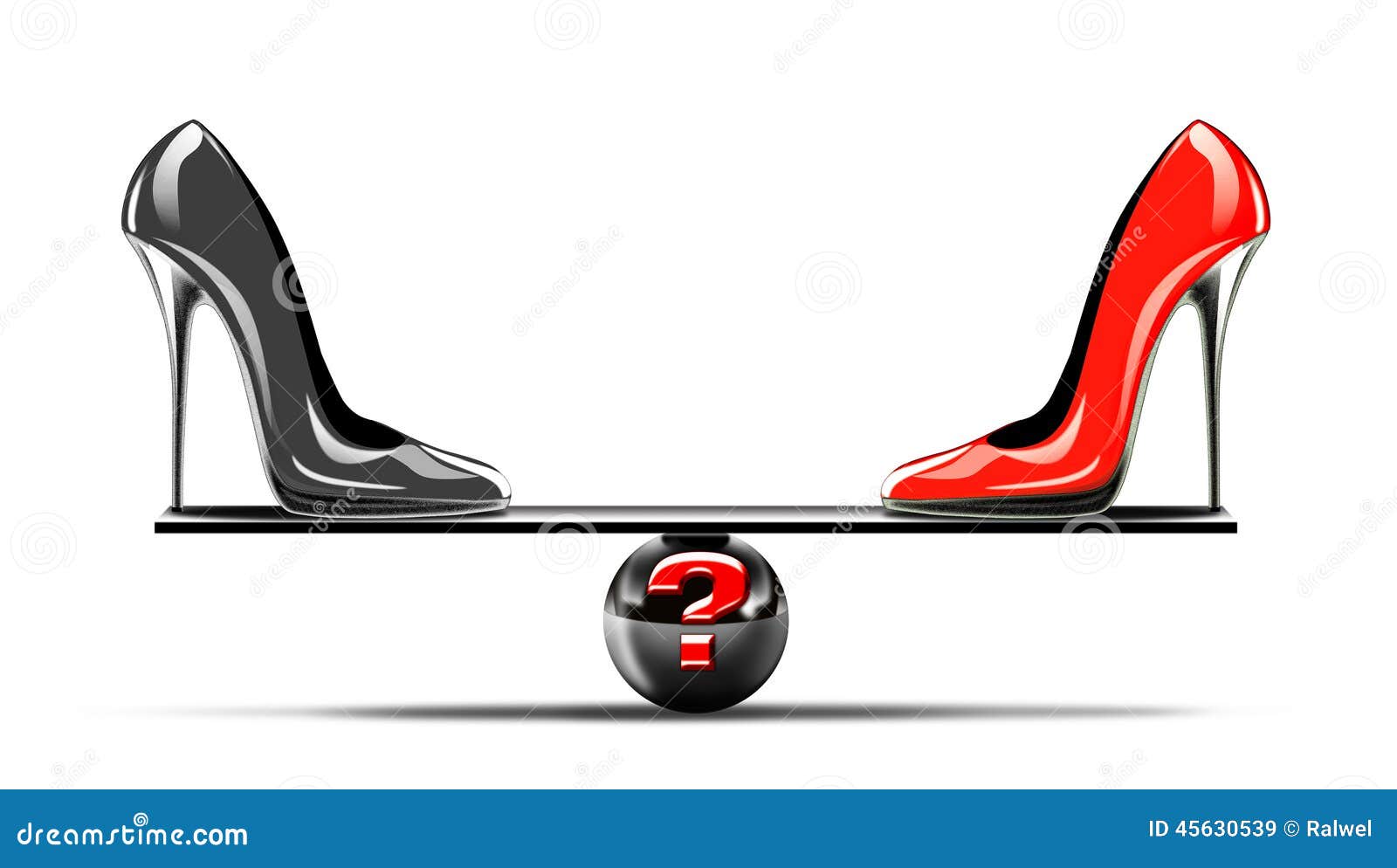 Balance between two shoes. stock illustration. Illustration of decision ...