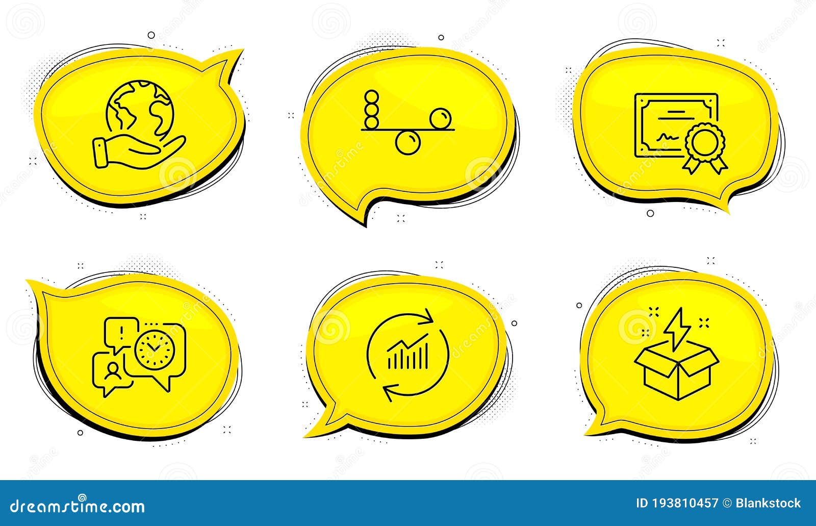 Balance, Update Data and Creative Idea Icons Set. Time Management Sign ...