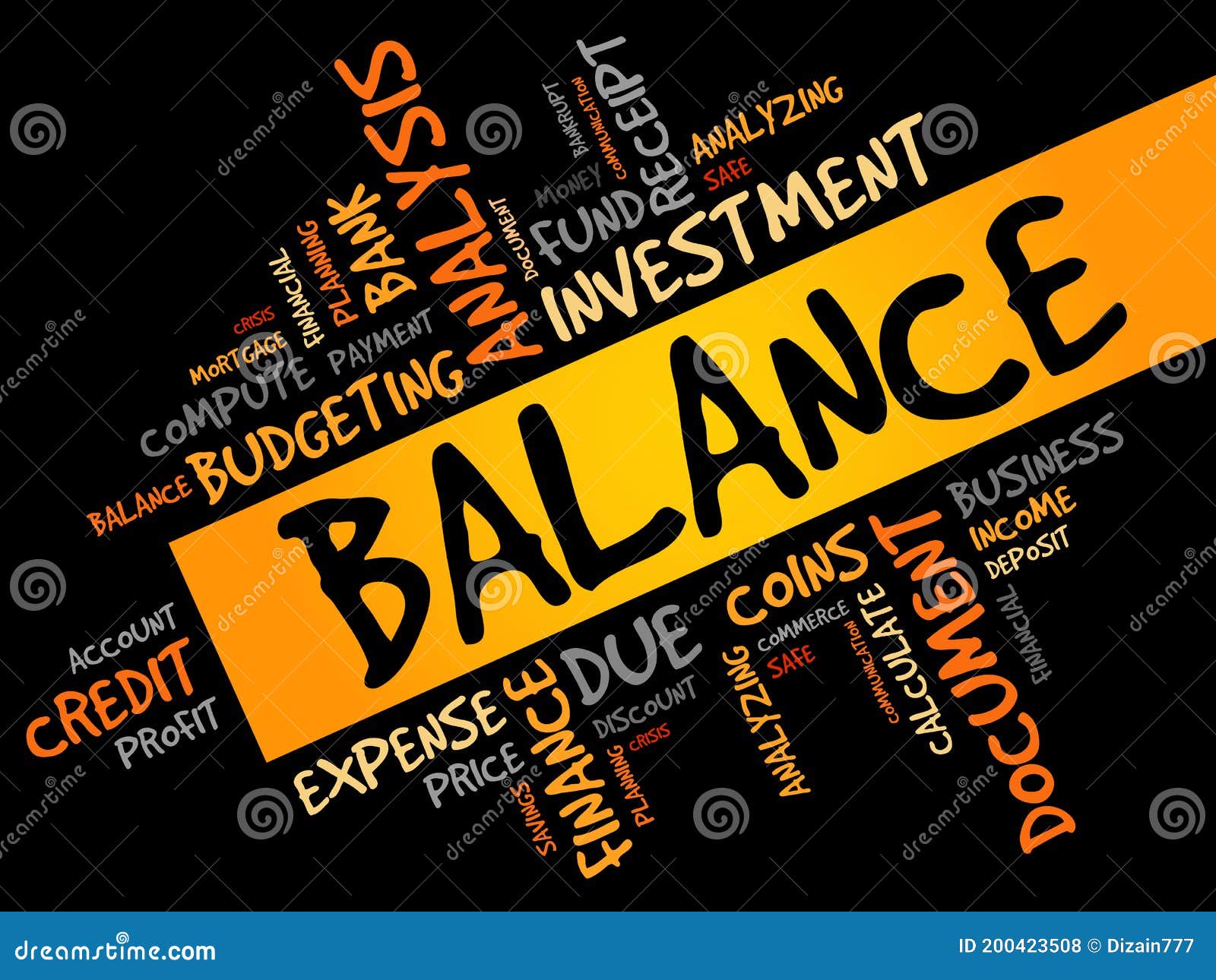 BALANCE word cloud stock illustration. Illustration of pecuniary ...