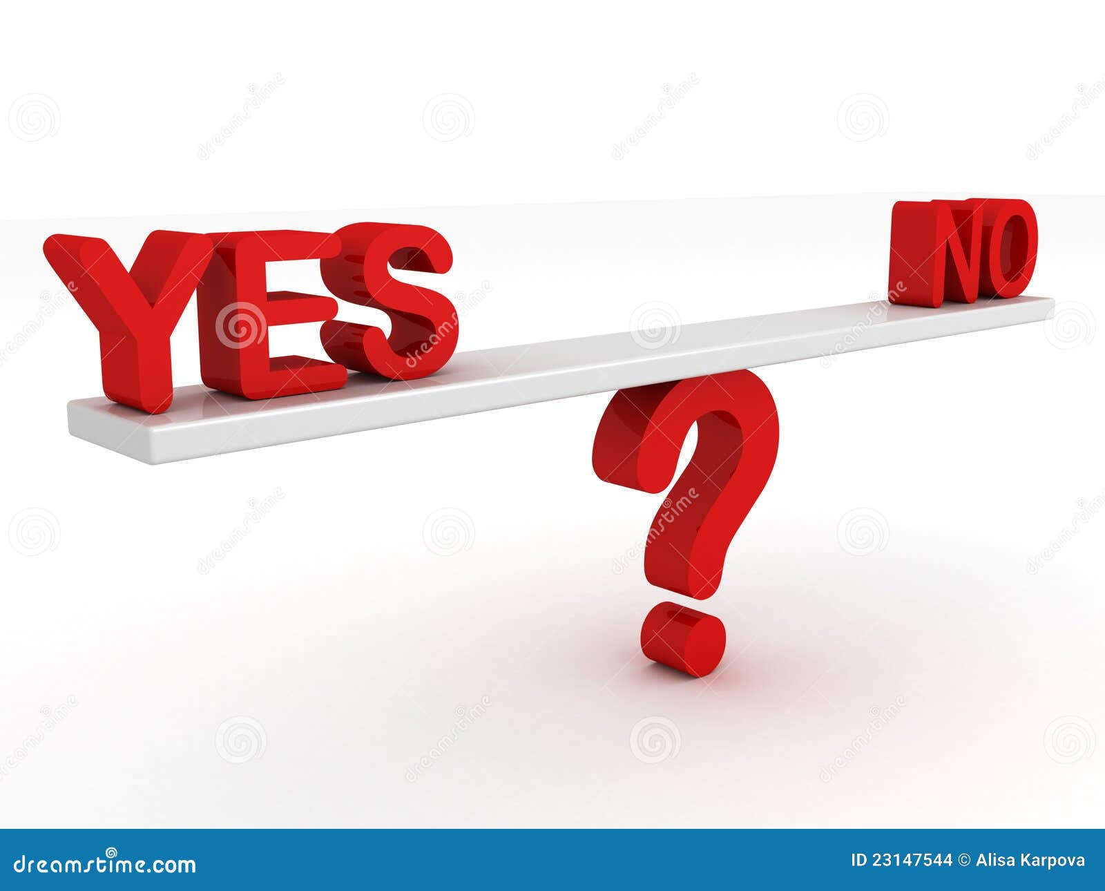 Balance of the Yes and No on Question Mark Scale Stock Illustration ...