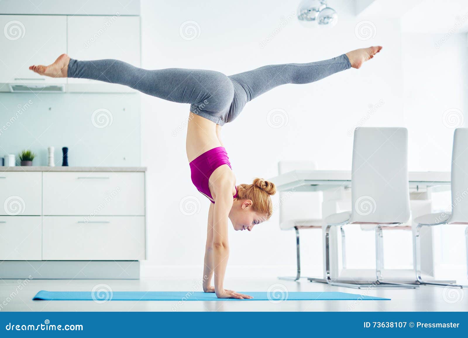 Balance stock image. Image of young, home, exercise, person - 73638107