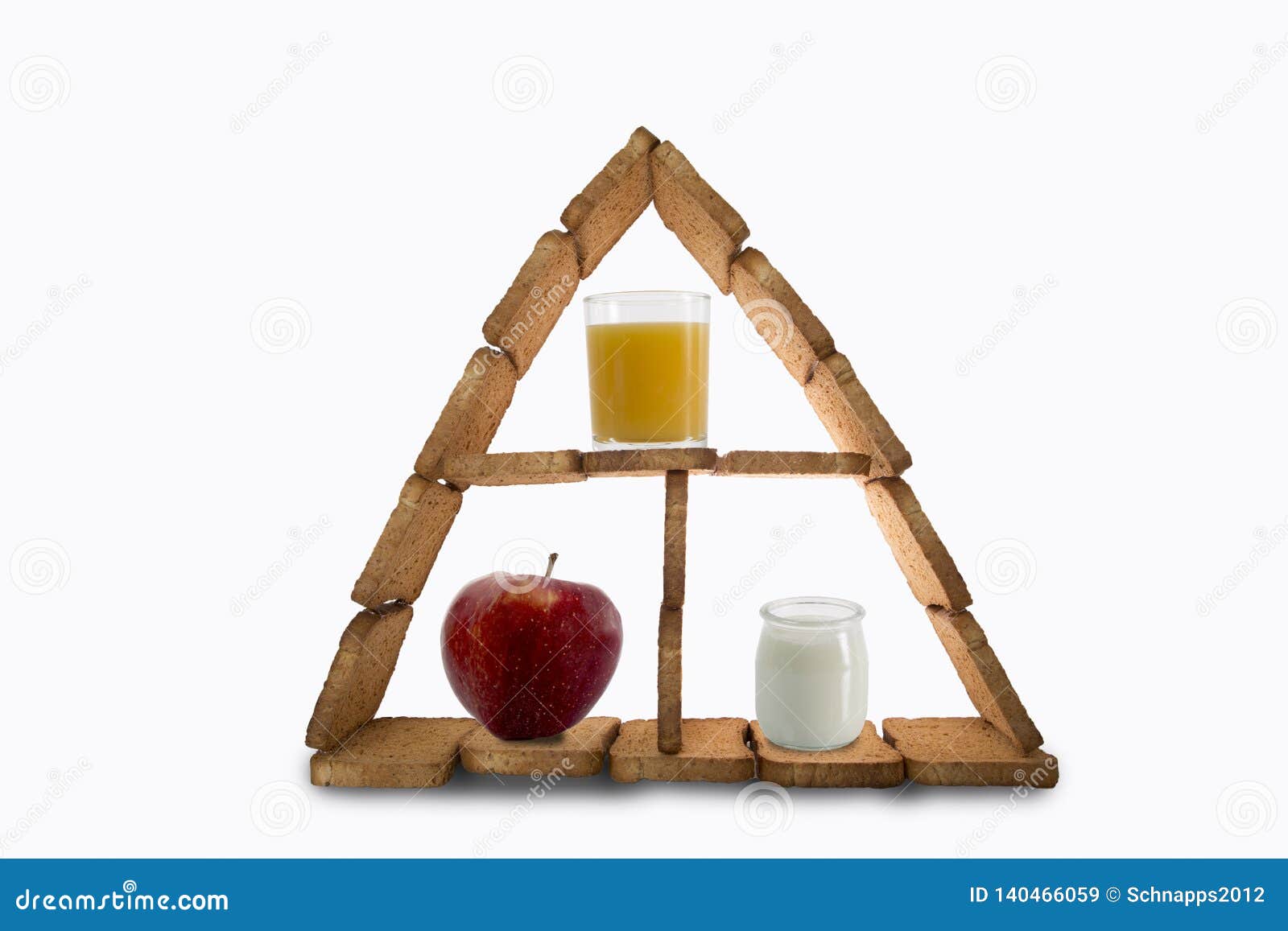 Balanced Breakfast with a Pyramid of Rusks Stock Image - Image of ...