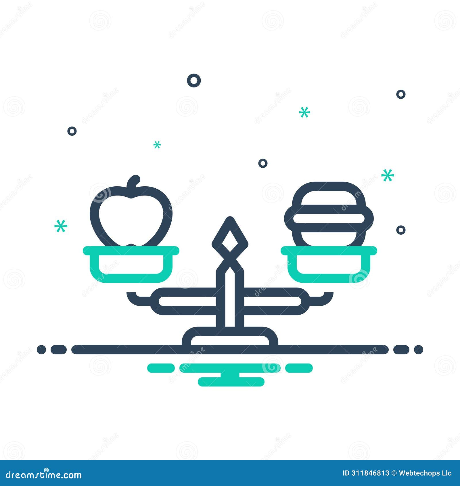Mix Ix Icon for Balanced Diet, Balanced and Junk Stock Vector ...