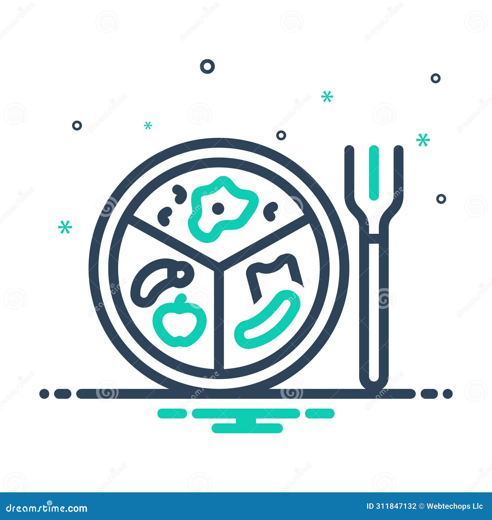 Mix Ix Icon for Balanced Diet, Balance and Protein Stock Vector ...