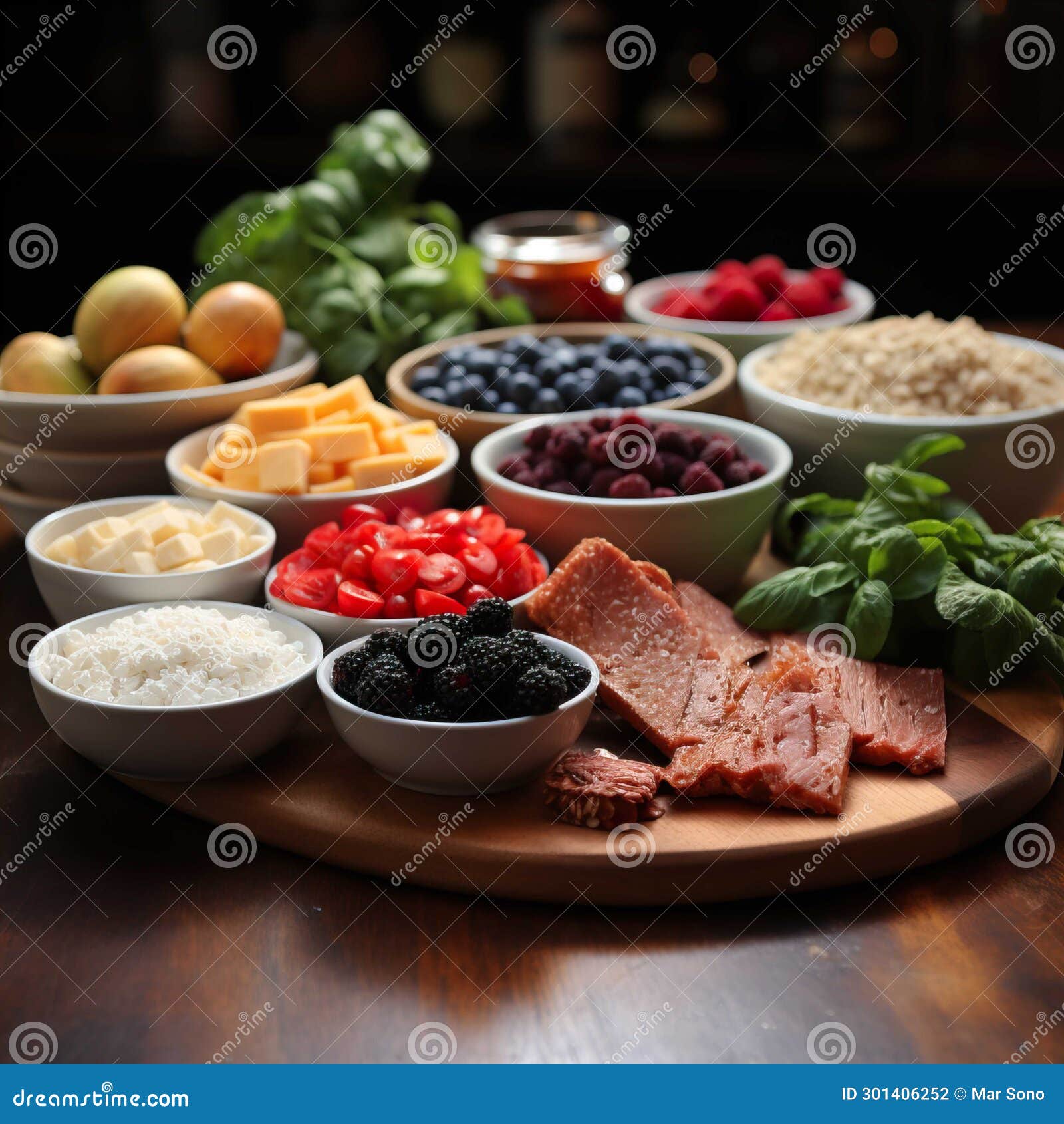 Balanced Diet Menu, Carbohydrates, Protein, Fiber, Generate AI Stock ...