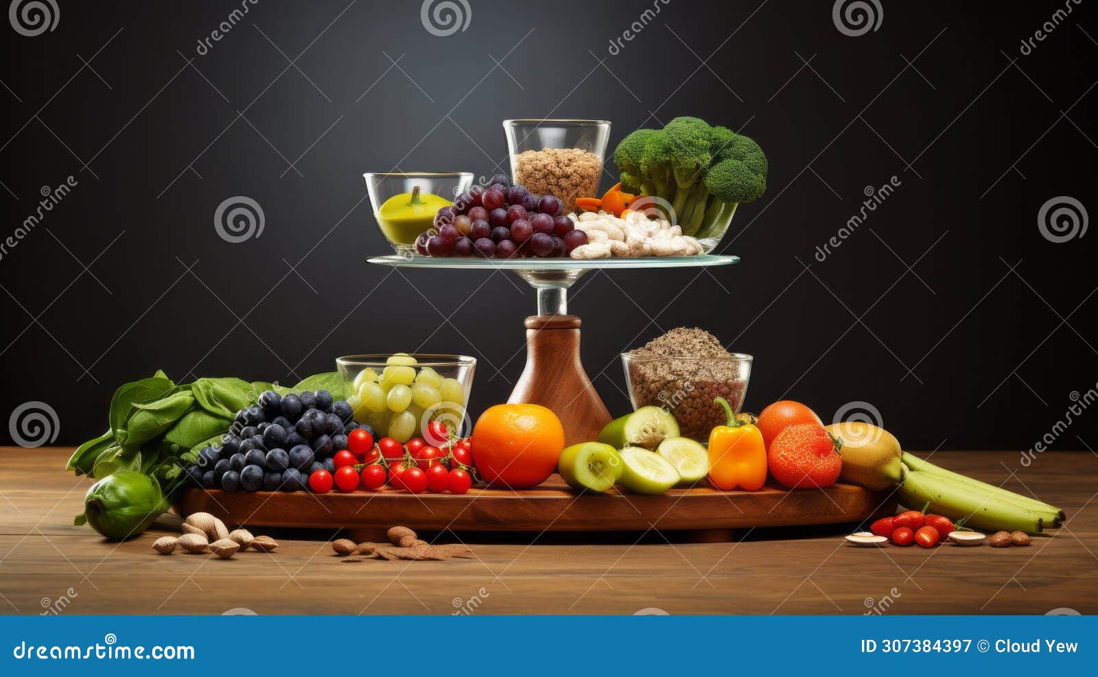 Balanced Food Choices Recipe for Longevity Stock Illustration ...