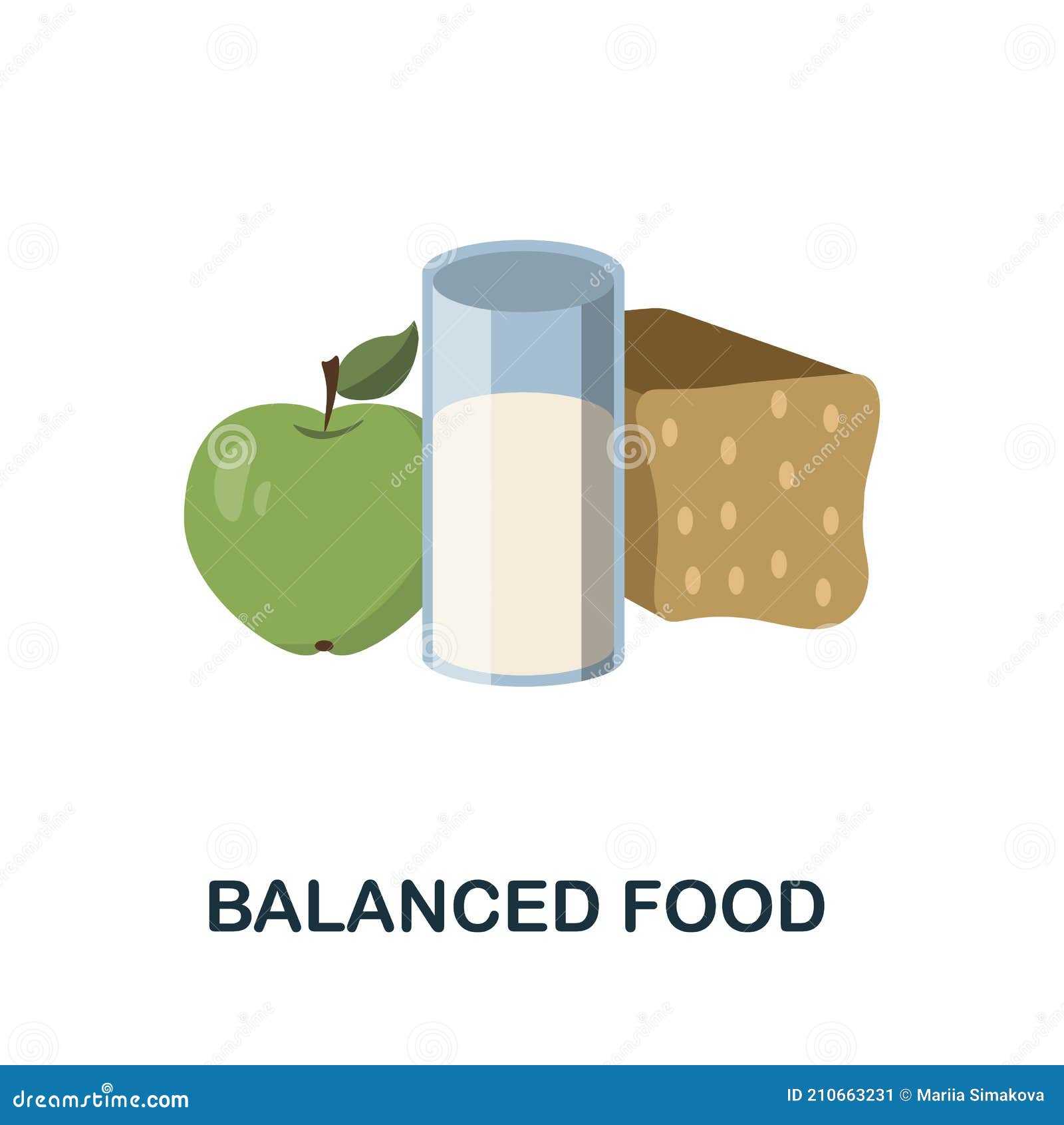 Balanced Food Flat Icon. Color Simple Element from Nutrition Collection ...