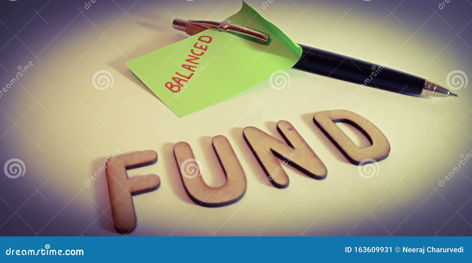 Balanced Fund Banking Words Displaying with Paper Slip Pen Stock ...