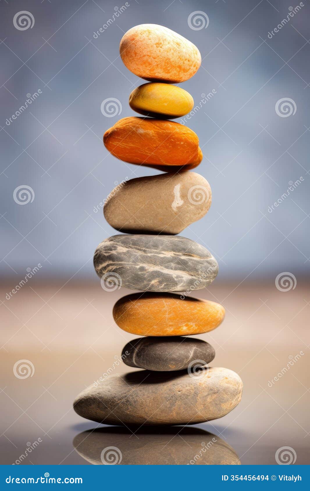 Balanced Pebble Stones Stack. Stock Photo - Image of zenlike, vertical ...