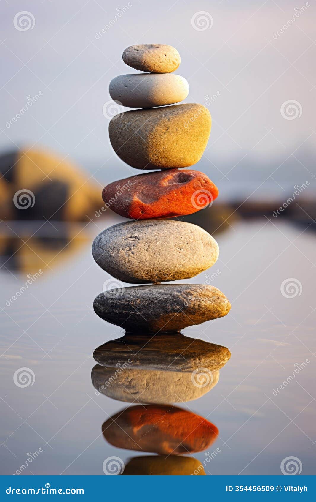 Balanced Pebble Stones Stack. Stock Image - Image of balanced, object ...