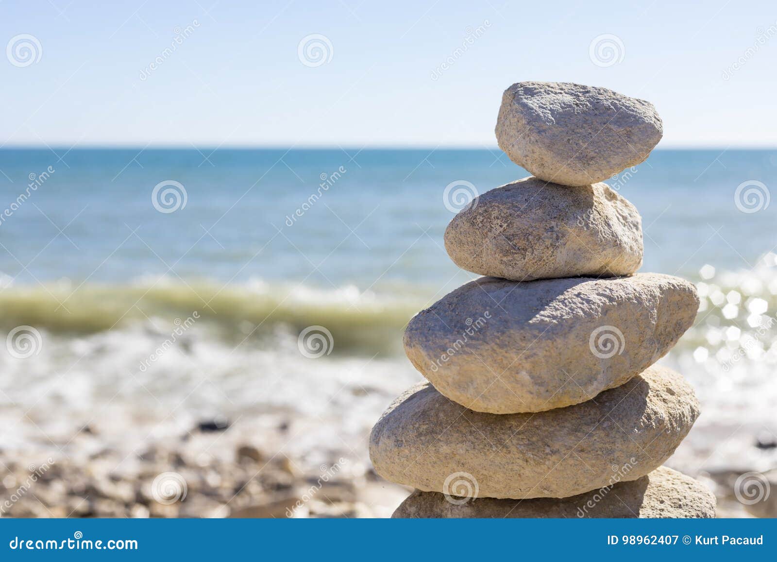 Piled Up Rocks by the Ocean Stock Image - Image of background, blue ...