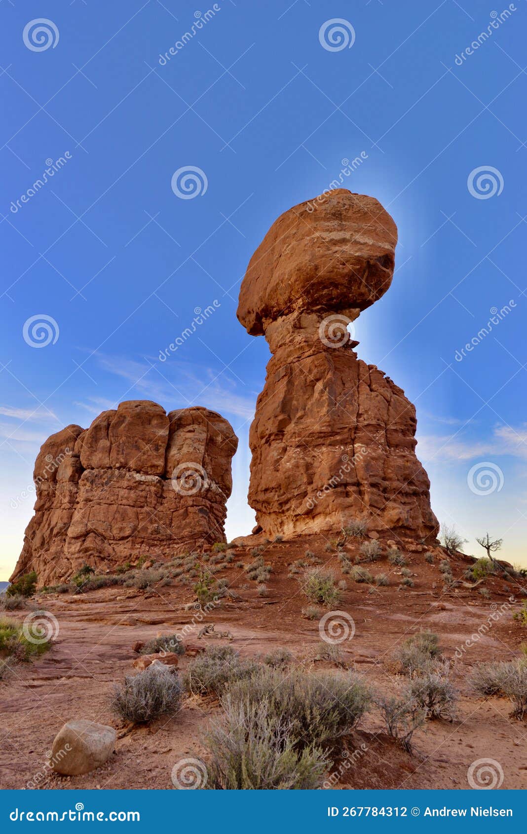 Balanced Rock Arches National Park Moab Utah. Stock Photo - Image of ...