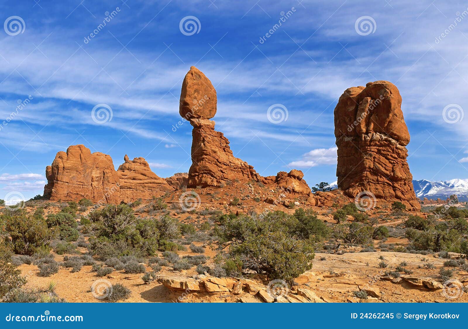 Balanced Rock at Arches National Park, Utah Stock Image - Image of ...
