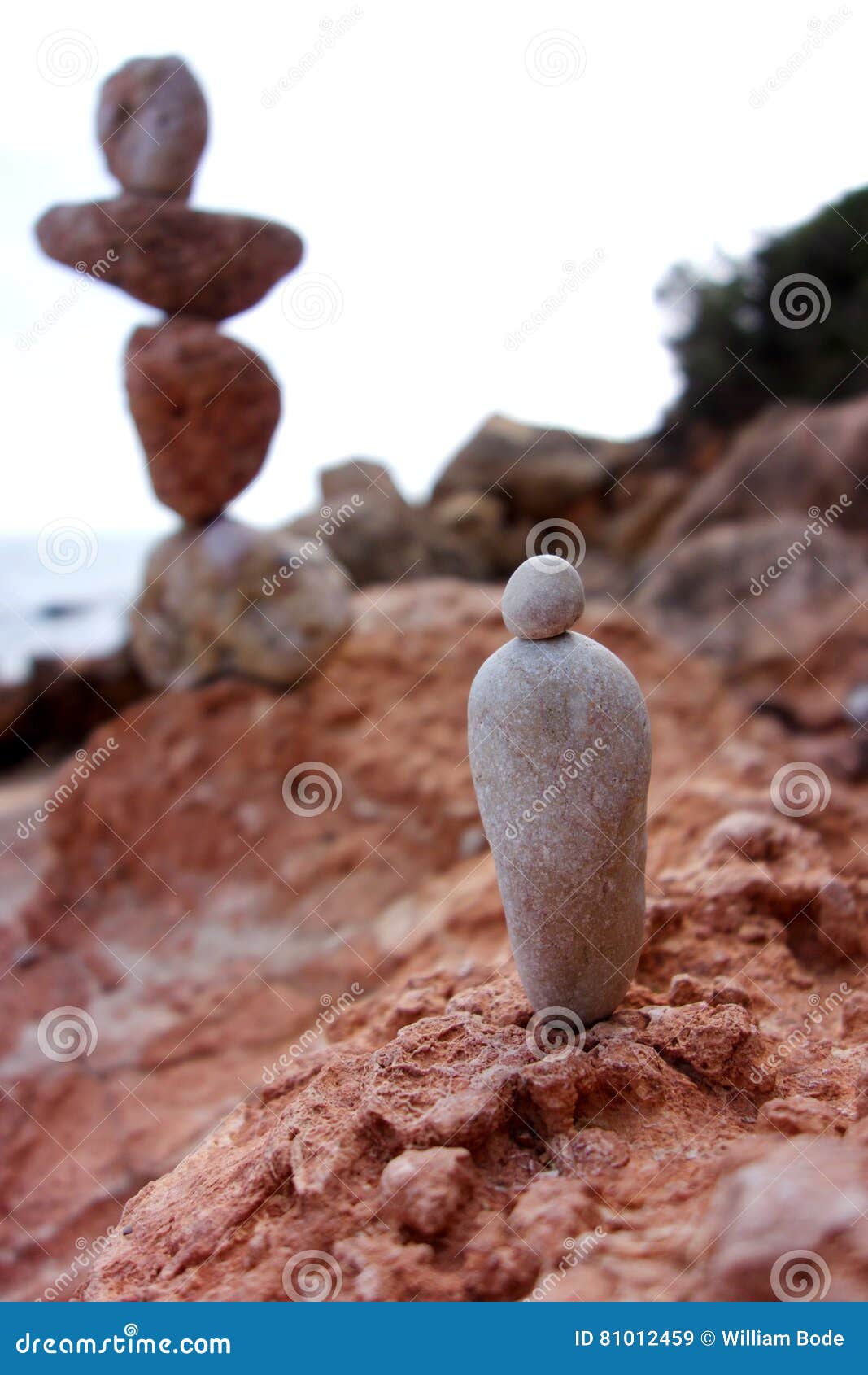 Balanced Rocks with Stone Figure Stock Image - Image of stones ...