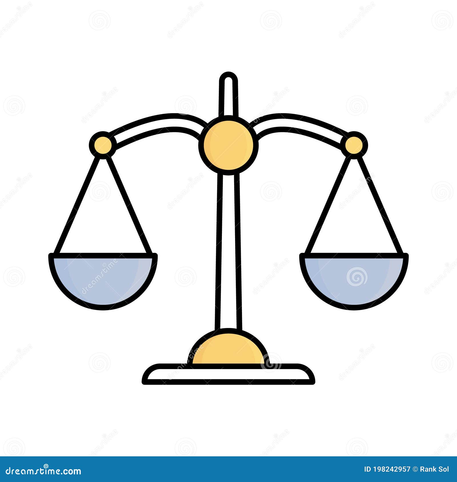 Balanced Scale Fill Color Vector Icon Which Can Easily Modify or Edit ...