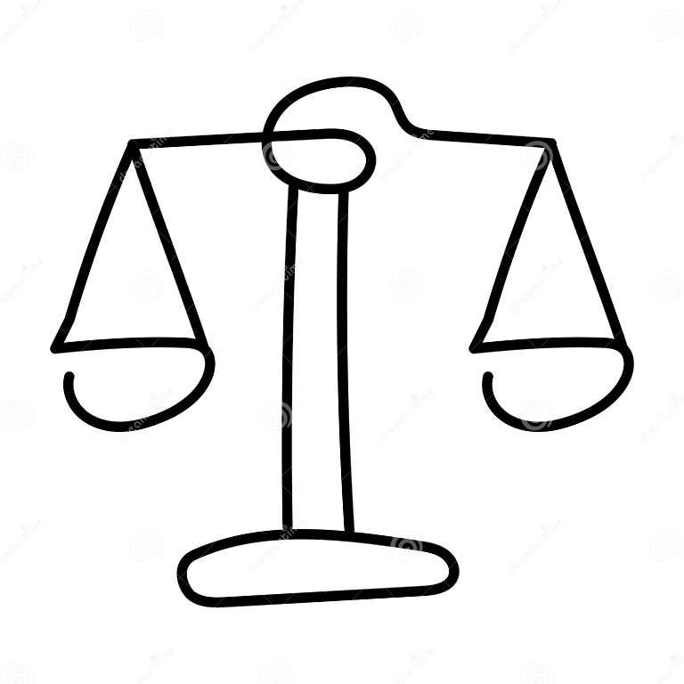 The Balanced Scale Icon Symbolizes Fairness and Justice, Where Equal ...