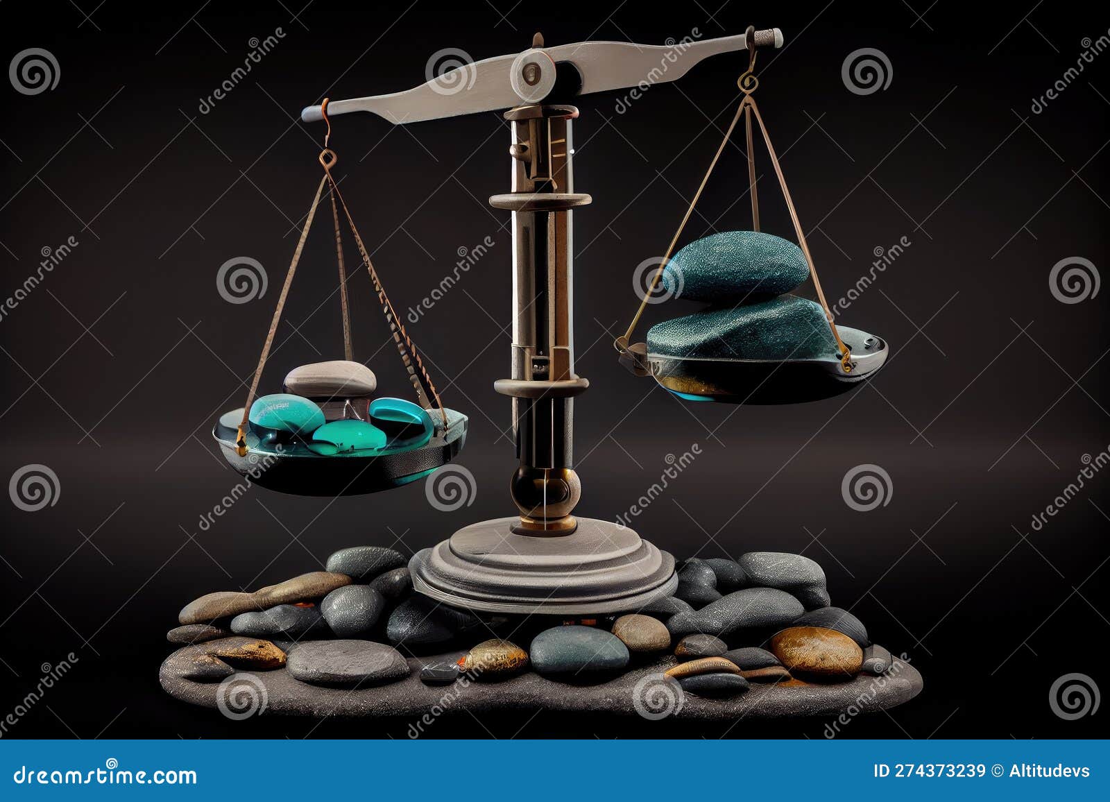 A Scale With One Side Digital One Side Traditional Symbolizing The ...