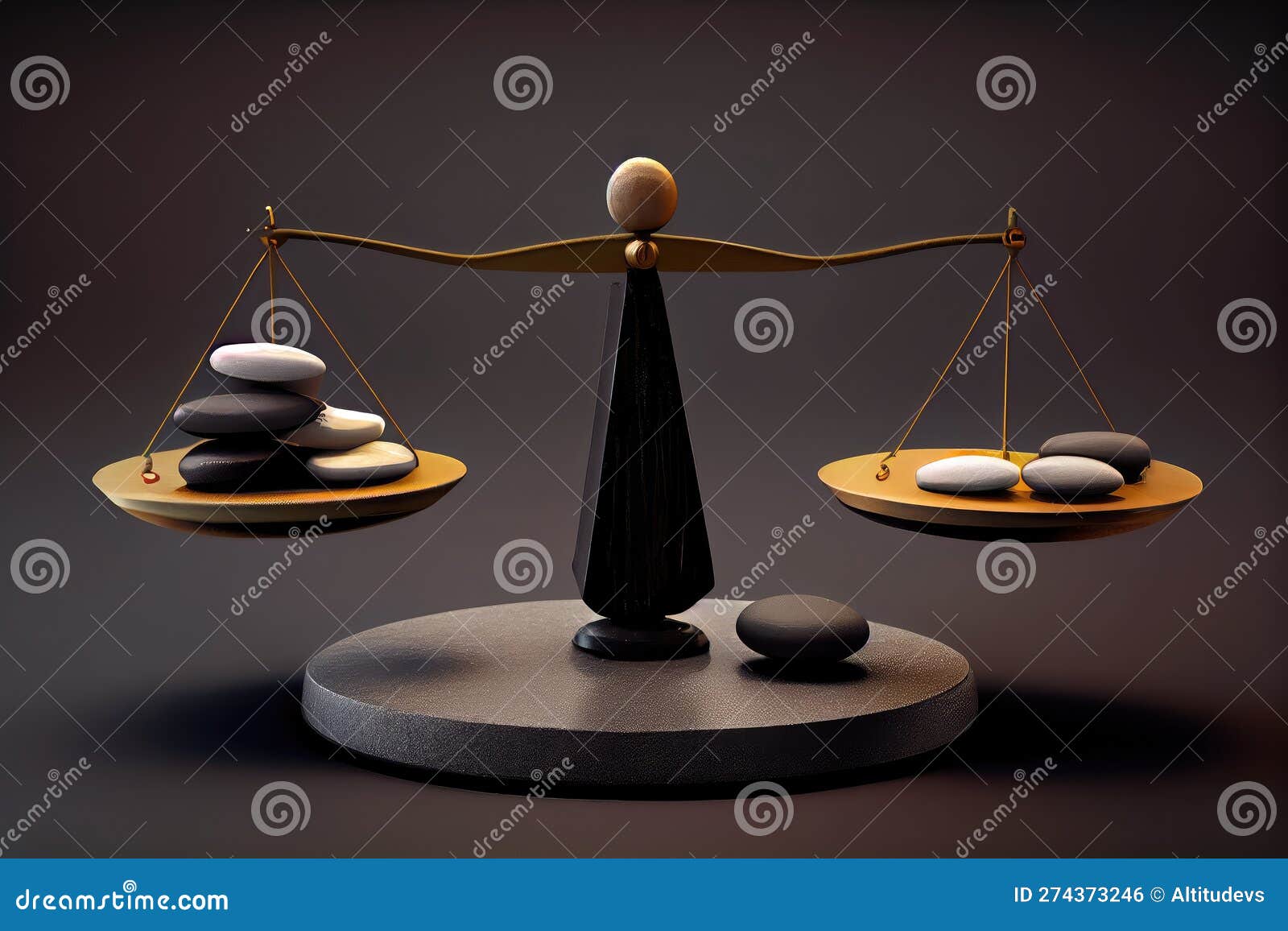A Balanced Scale with Two Weights, One on Each Side Stock Photo - Image ...