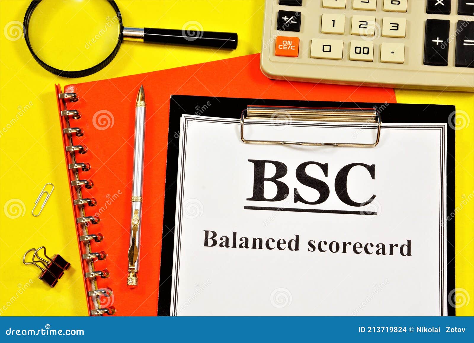 A Balanced Scorecard. the Text Label in the Form on the Folder Stock ...