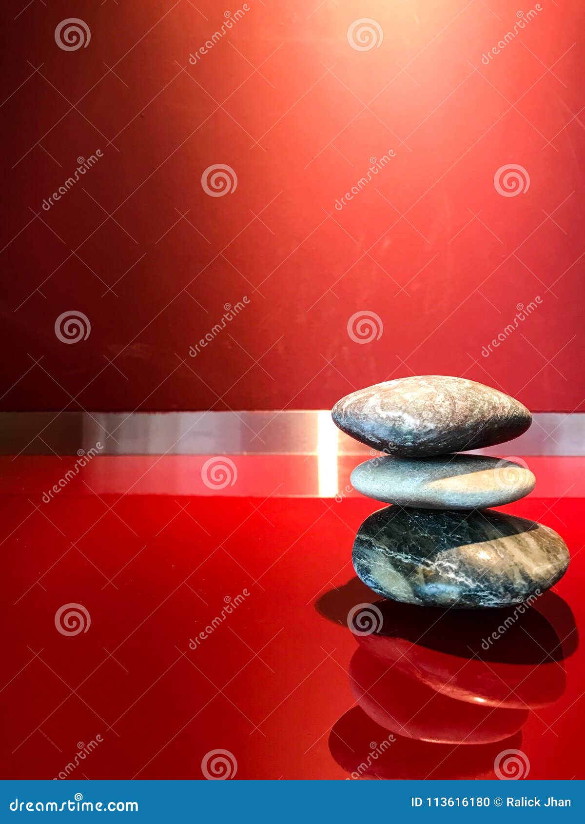 Balanced Spa Stones on a Red Color Background Stock Photo - Image of ...