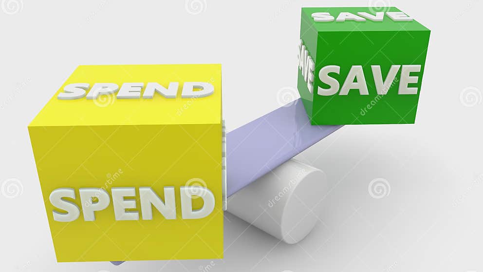 Balanced Spend and Save Concept Stock Illustration - Illustration of ...