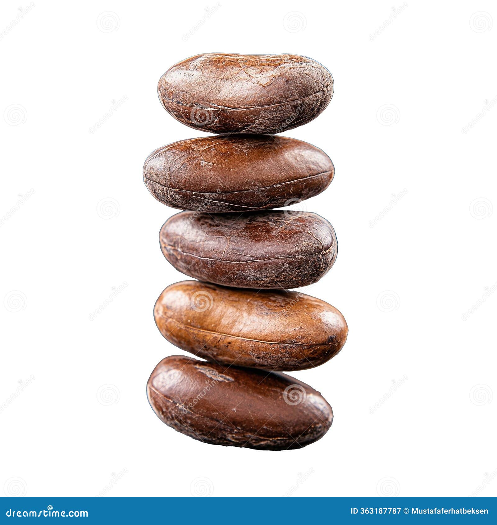 Balanced Stack of Coffee Beans Creating a Tower, Isolated on ...