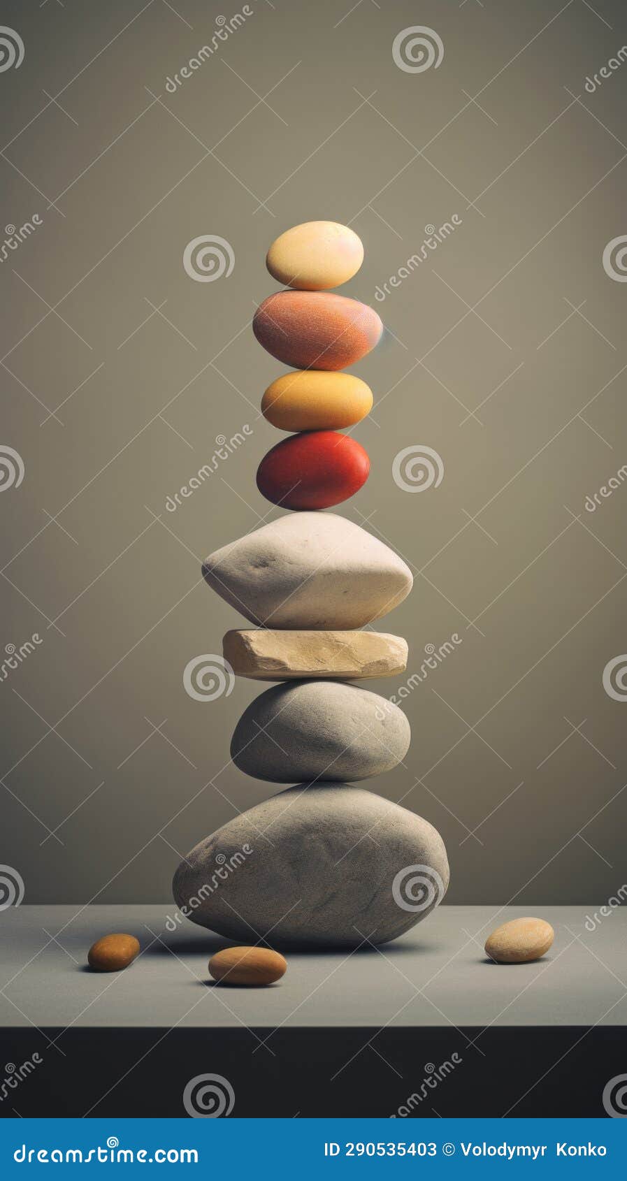A Balanced Stack of Rocks on a Table Stock Image - Image of nature ...