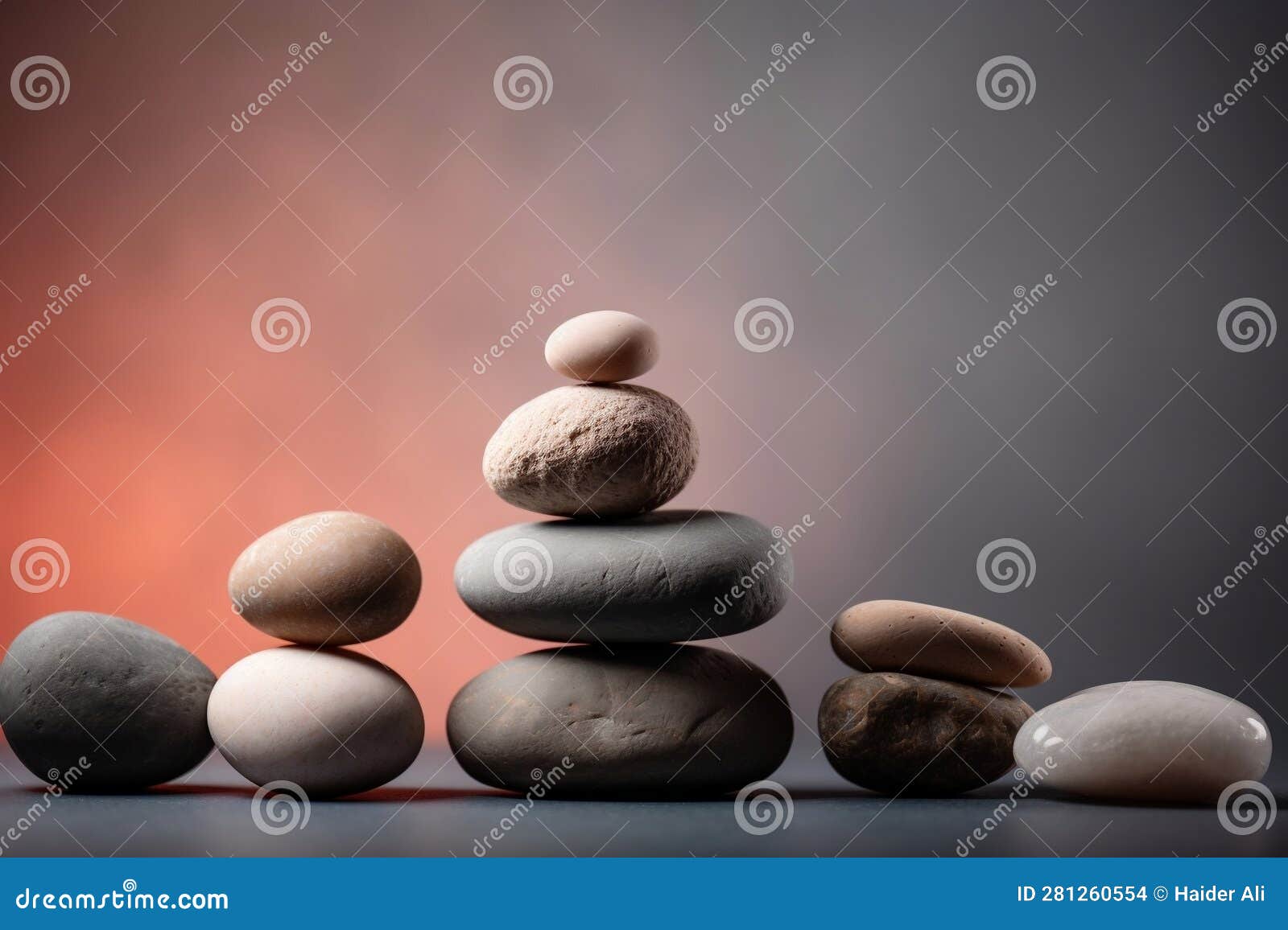 Balanced Stacked Stones in Minimalist Composition. Generative AI Stock ...