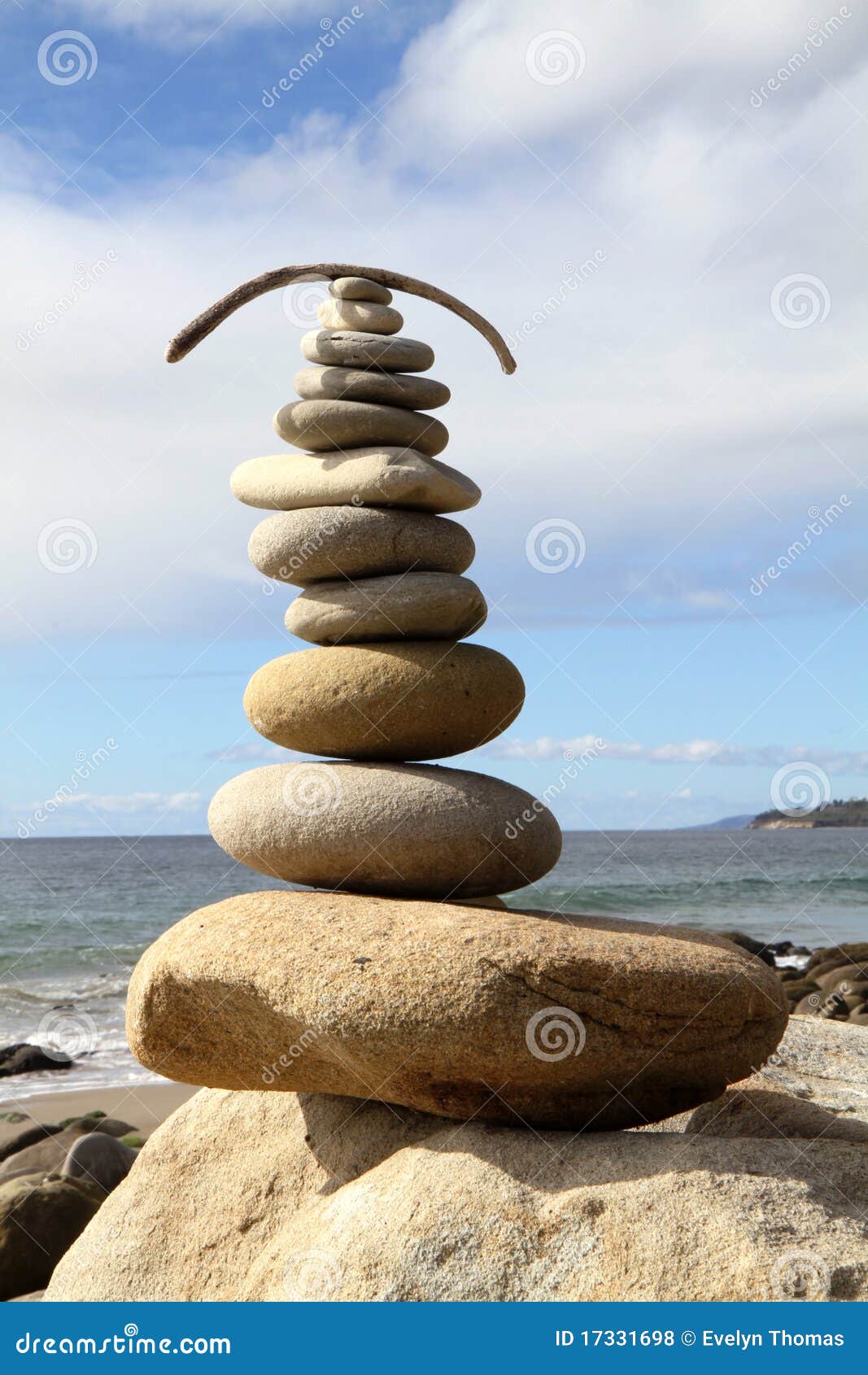 Balanced Stones on Beautiful Beach Stock Photo - Image of rock, relax ...