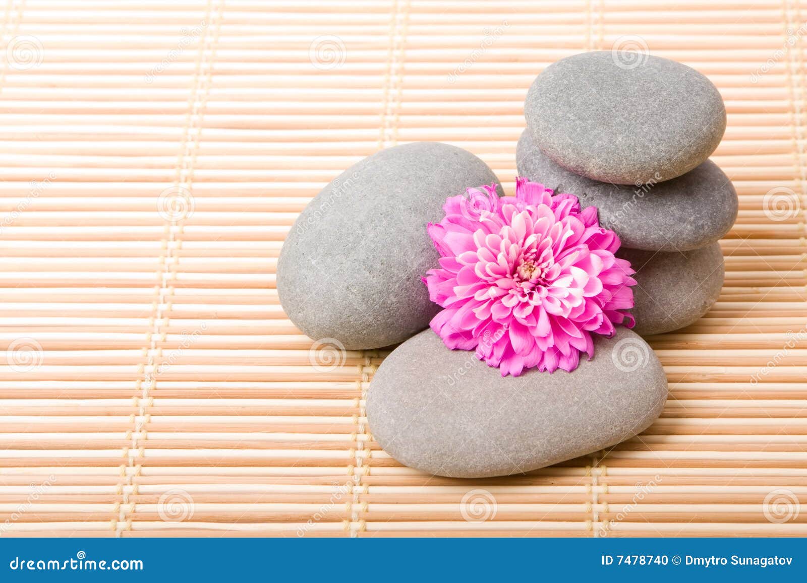 Balanced Stones with Flower Stock Photo - Image of bodycare, group: 7478740