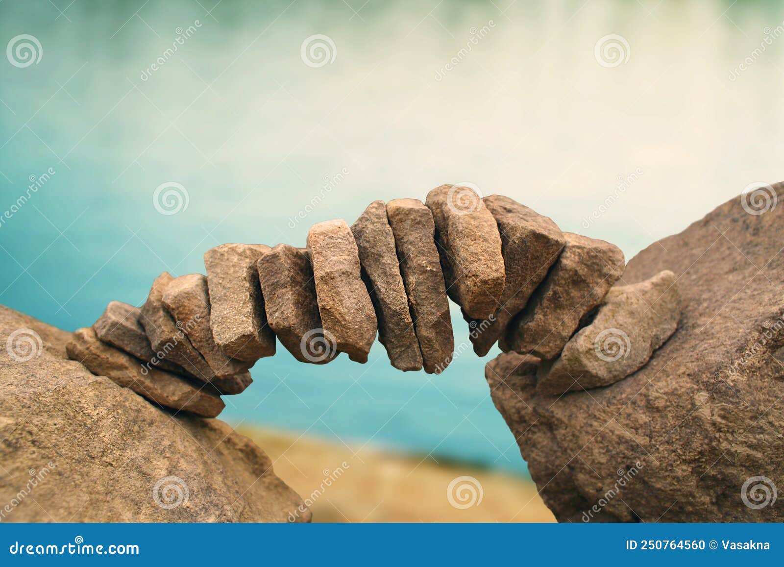Balanced Stones in a Riverbank Stock Photo - Image of connection ...