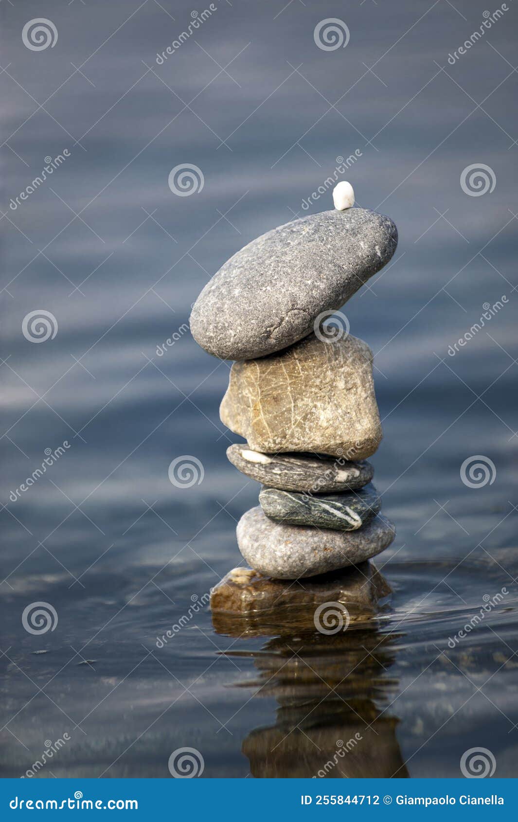 Stone Balance stock photo. Image of coastline, summer - 255844712