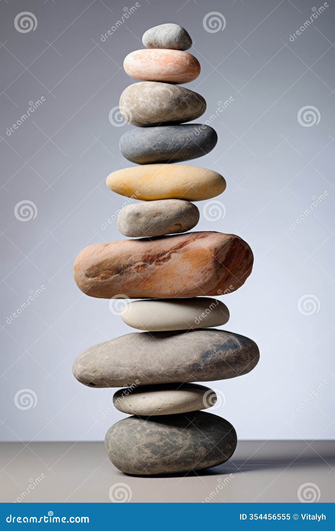 Balanced Stones Stack from Big To Small. Stock Image - Image of smooth ...