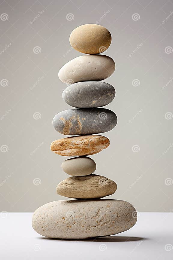 Balanced Stones Stack from Big To Small. Stock Image - Image of smooth ...